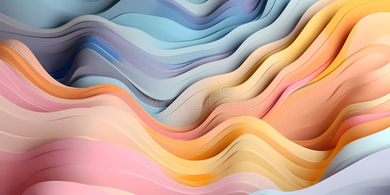 Abstract Background with Layered Pastel Color Waves - Modern Design ...