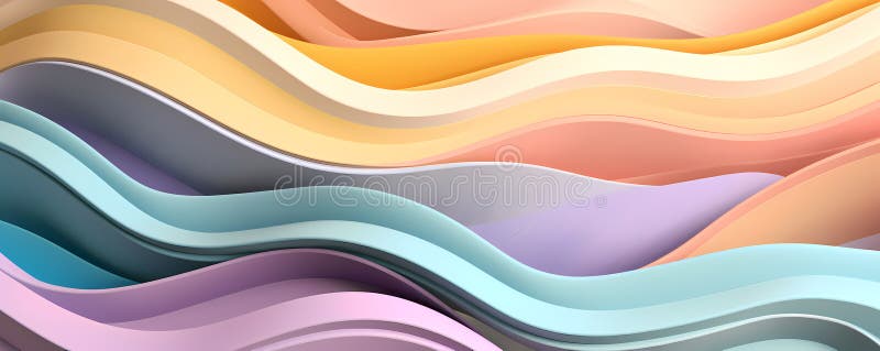 Abstract Background with Layered Pastel Color Waves - Modern Design ...