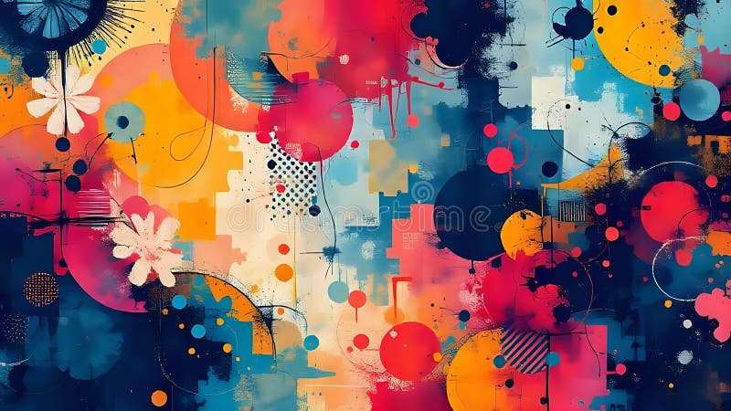 Abstract Background with Layered Textures, Dynamic Patterns, and ...