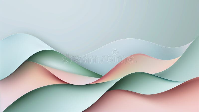 Abstract Background with Layered Waves in Pastel Colors Stock ...