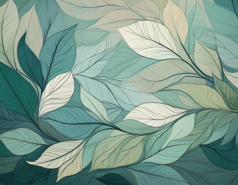 Abstract Background with Leaf Textures Layered Transparency Creating ...