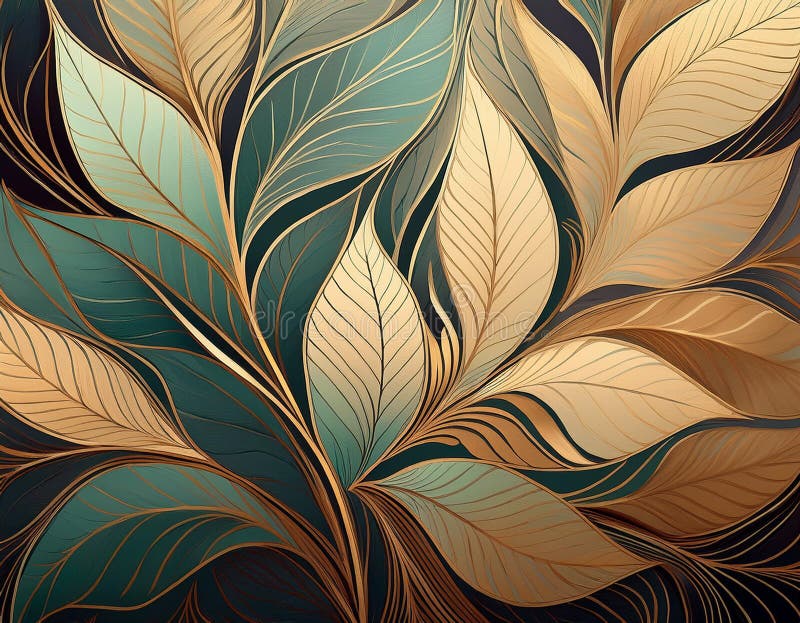 Abstract Background with Leaf Textures Layered Transparency Creating ...