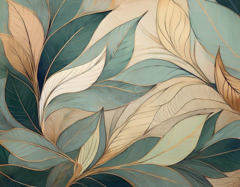 Abstract Background with Leaf Textures Layered Transparency Creating ...