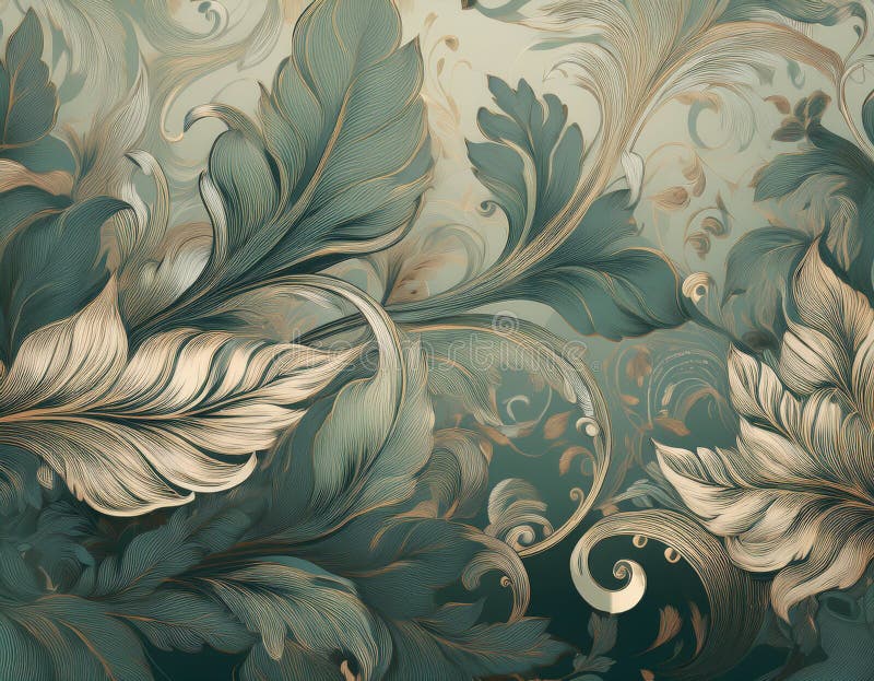 Abstract Background with Leaf Textures Layered Transparency Creating ...