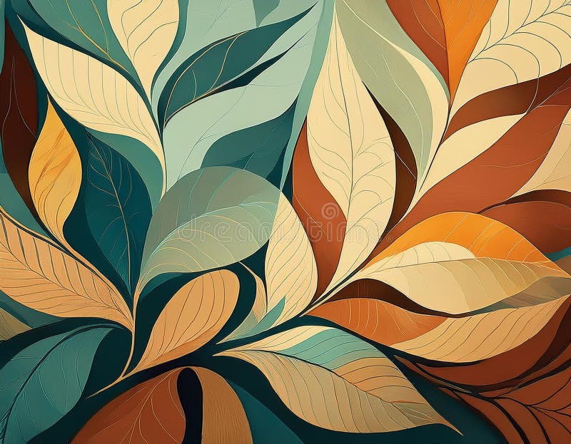 Abstract Background with Leaf Textures Layered Transparency Creating ...