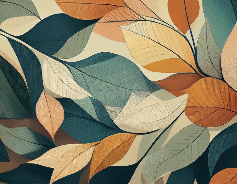 Abstract Background with Leaf Textures Layered Transparency Creating ...
