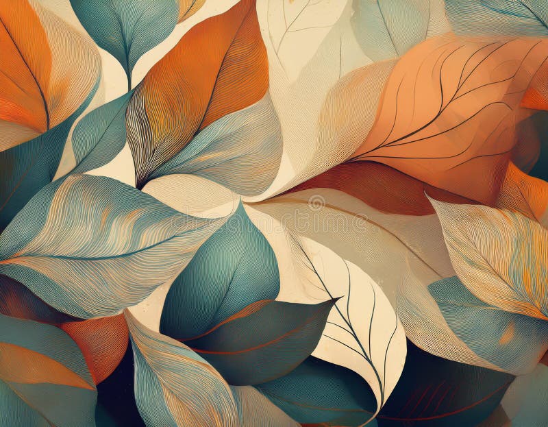 Abstract Background with Leaf Textures Layered Transparency Creating ...