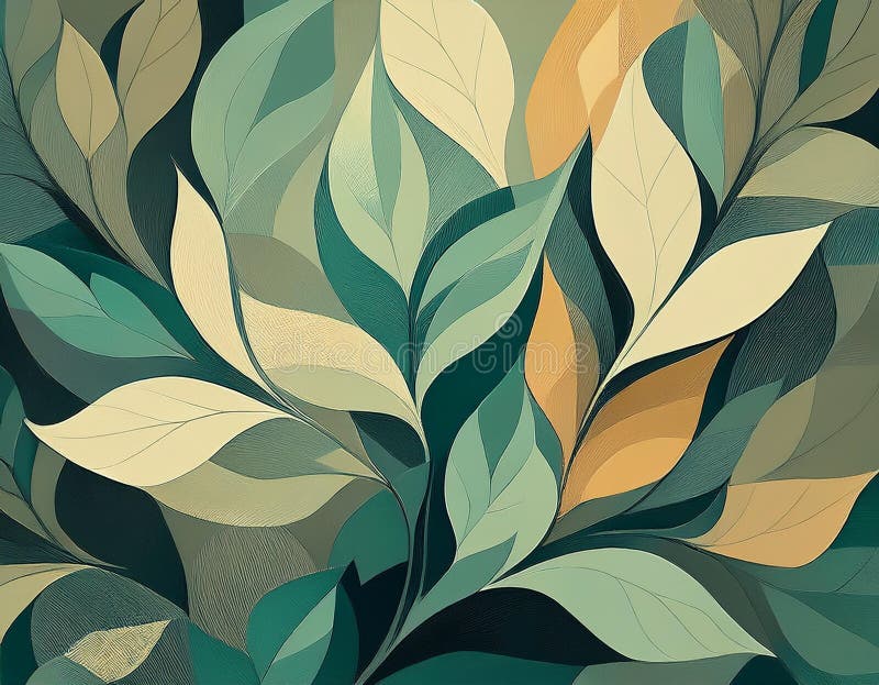 Abstract Background with Leaf Textures Layered Transparency Creating ...