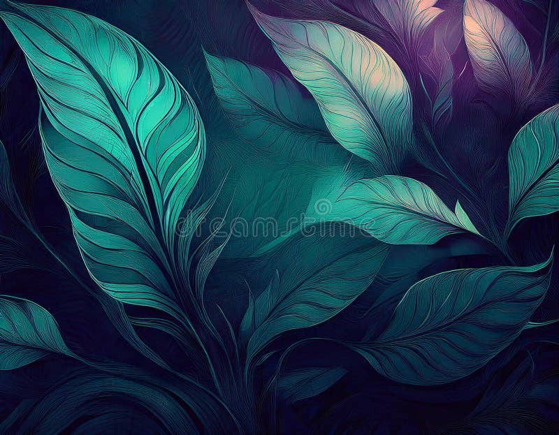 Abstract Background with Leaf Textures Layered Transparency Creating ...