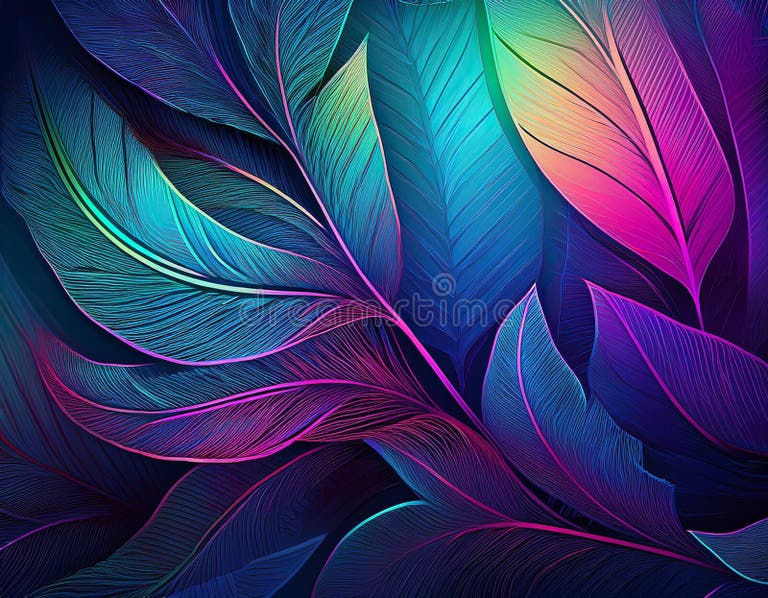 Abstract Background with Leaf Textures Layered Transparency Creating ...