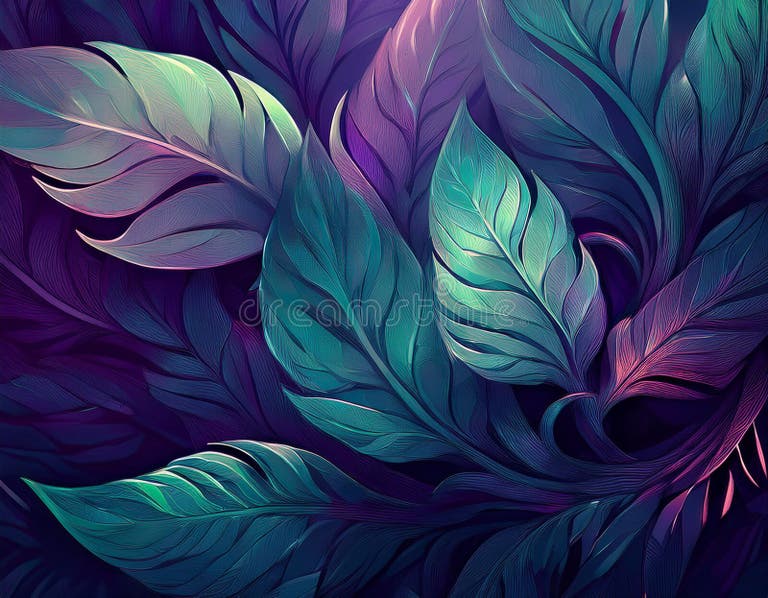 Abstract Background with Leaf Textures Layered Transparency Creating ...