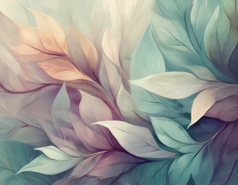 Abstract Background with Leaf Textures Layered Transparency Creating ...