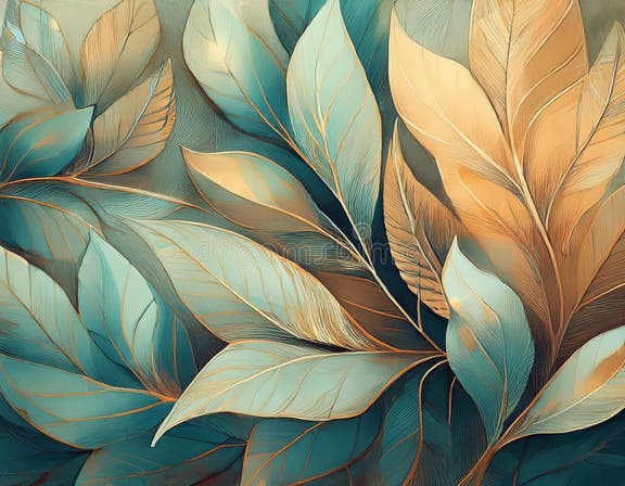 Abstract Background with Leaf Textures Layered Transparency Creating ...
