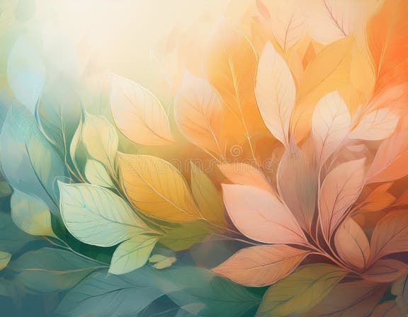 Abstract Background with Leaf Textures Layered Transparency Creating ...