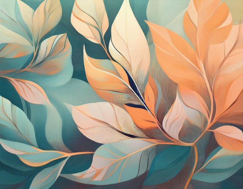 Abstract Background with Leaf Textures Layered Transparency Creating ...