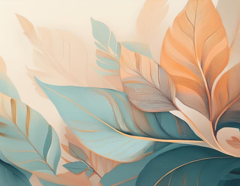 Abstract Background with Leaf Textures Layered Transparency Creating ...