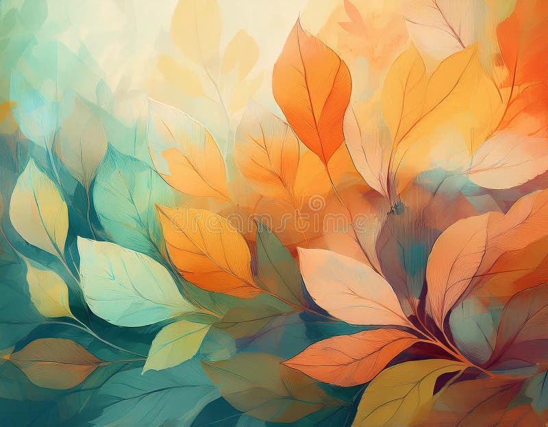 Abstract Background with Leaf Textures Layered Transparency Creating ...
