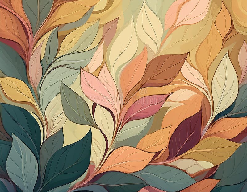 Abstract Background with Leaf Textures Layered Transparency Creating ...