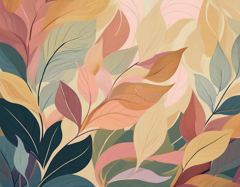 Abstract Background with Leaf Textures Layered Transparency Creating ...