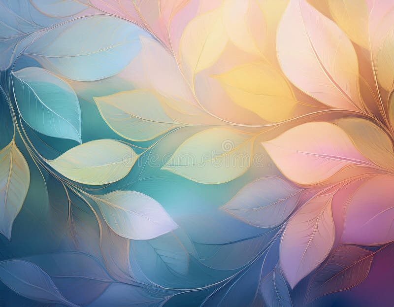 Abstract Background with Leaf Textures Layered Transparency Creating ...