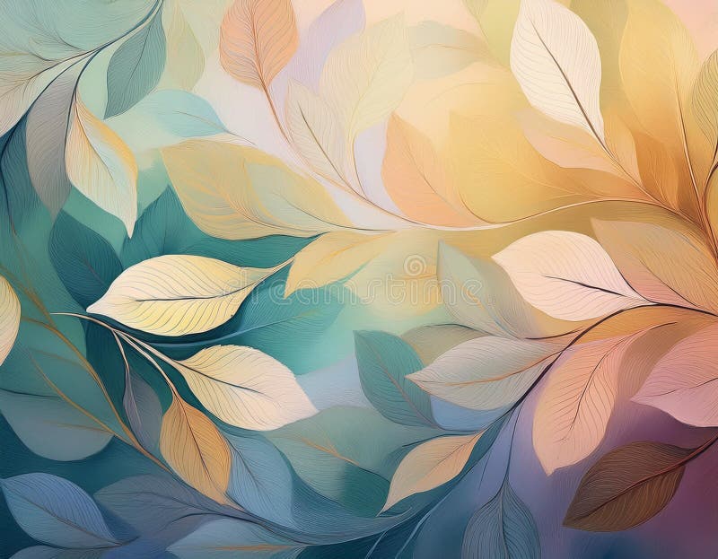 Abstract Background with Leaf Textures Layered Transparency Creating ...