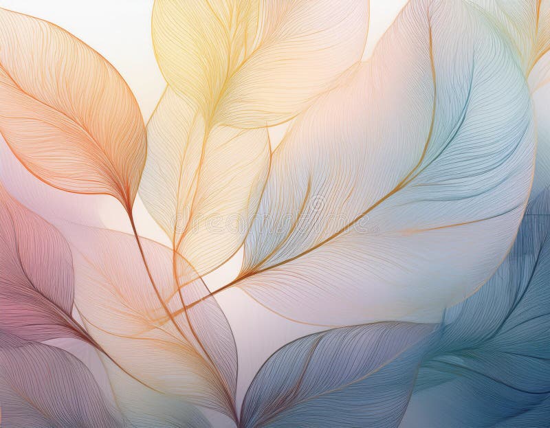 Abstract Background with Leaf Textures Layered Transparency Creating ...