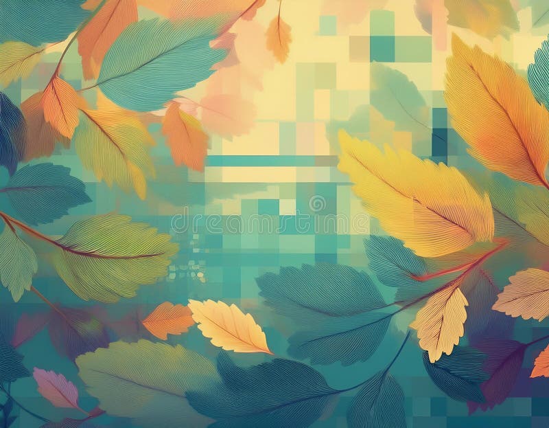 Abstract Background with Leaf Textures Layered Transparency Creating ...