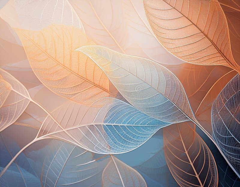 Abstract Background with Leaf Textures Layered Transparency Creating ...