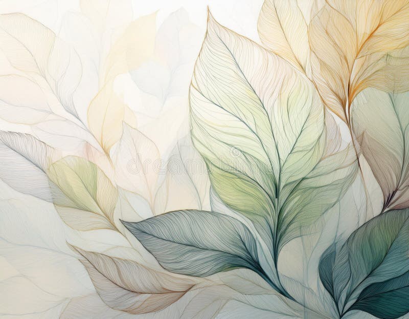 Abstract Background with Leaf Textures Layered Transparency Creating ...