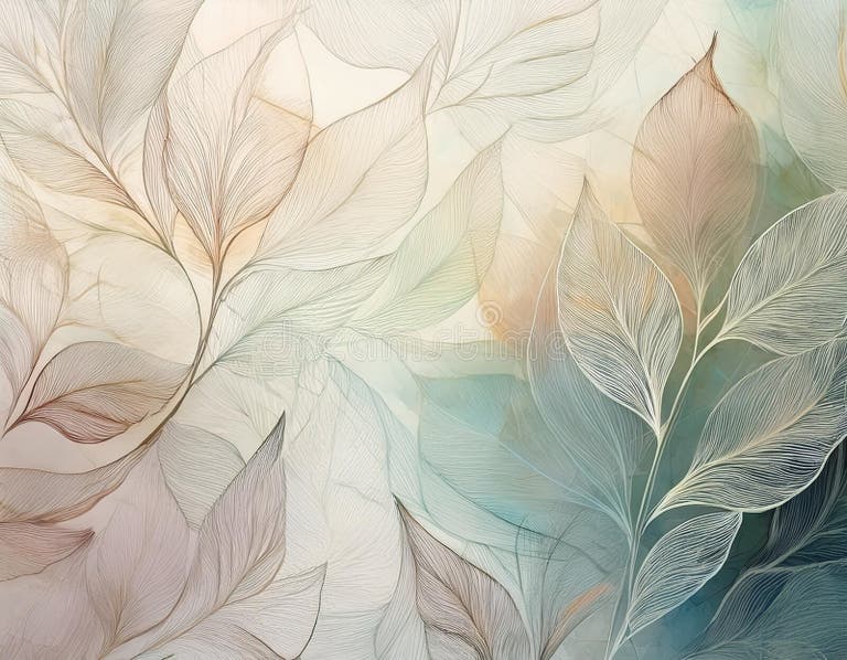 Abstract Background with Leaf Textures Layered Transparency Creating ...