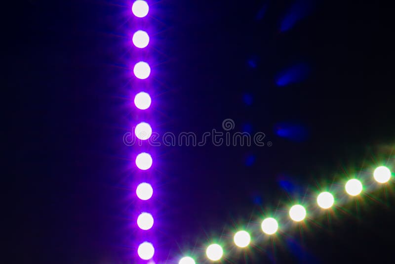 Abstract Background of Led Strip Lights and Reflections on Black. Retro ...