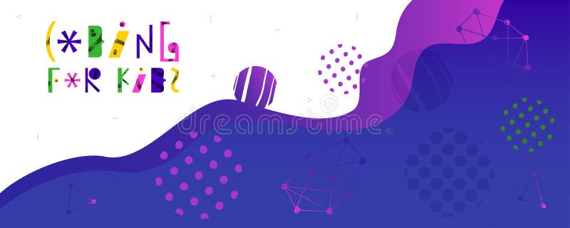 Abstract Background with Lettering for Children Coding Design Concept ...