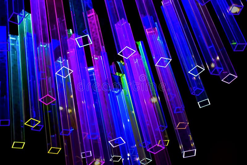 Abstract Background with Light Colored Neon Prisms Stock Image - Image ...