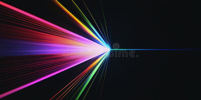 Abstract Background with Light Rays Converging into a Bright Point ...