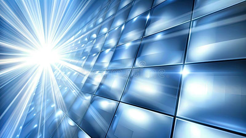 Abstract Background with Light Rays and Geometric Shapes, Creating an ...