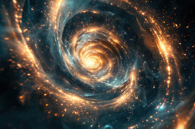 Abstract Background, Light Speed Effect, Swirling Light Streaks Radiating Vortex, Digital ...