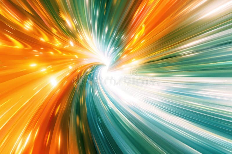 Abstract Background, Light Speed Effect, Swirling Light Streaks Radiating Vortex, Digital ...