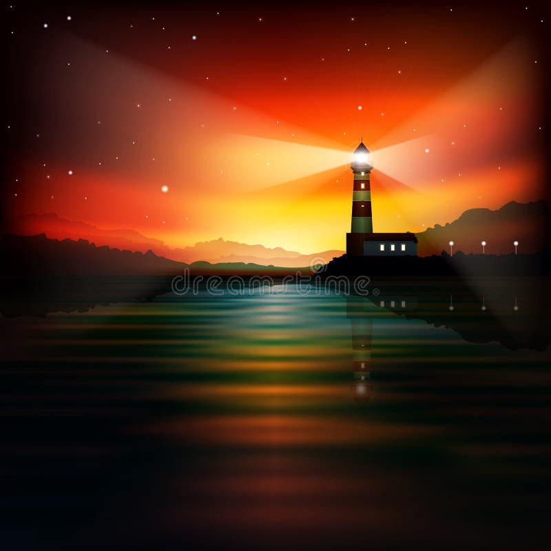 Abstract Background with Lighthouse Stock Vector - Illustration of ...