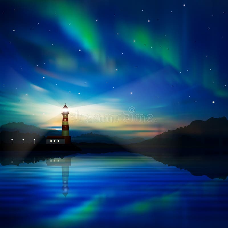 Abstract Background with Lighthouse Stock Vector - Illustration of blue ...