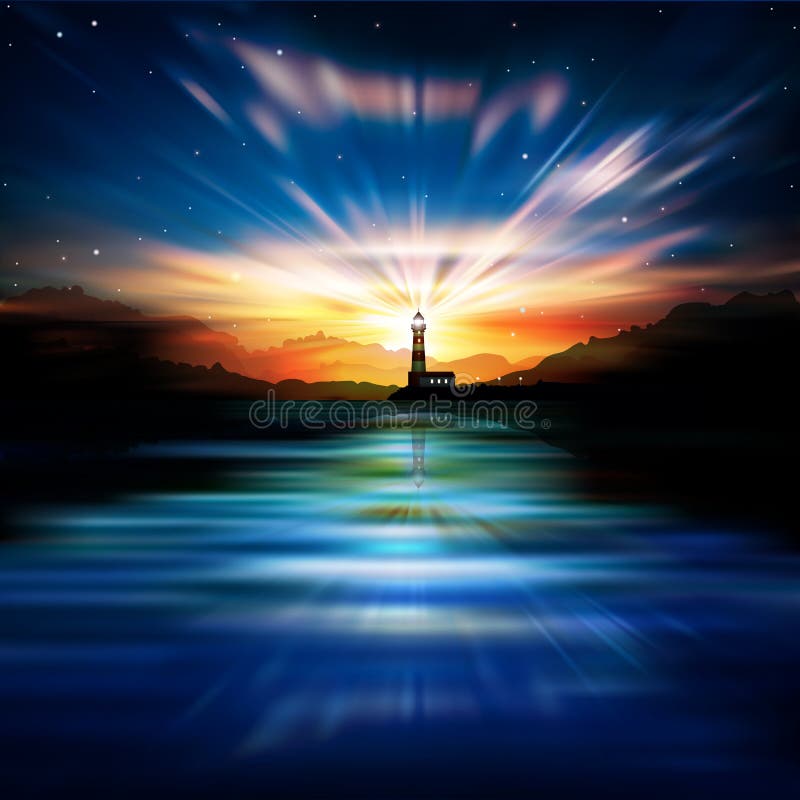 Abstract Background with Lighthouse Stock Vector - Illustration of ...