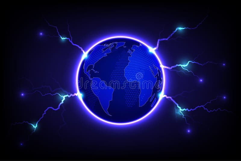 Abstract Background Lightning Around the Earth, Communication ...