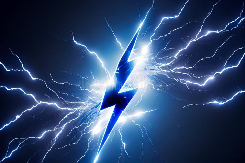 Abstract Background Lightning Bolts in the Sky. Generative AI Stock Illustration - Illustration ...