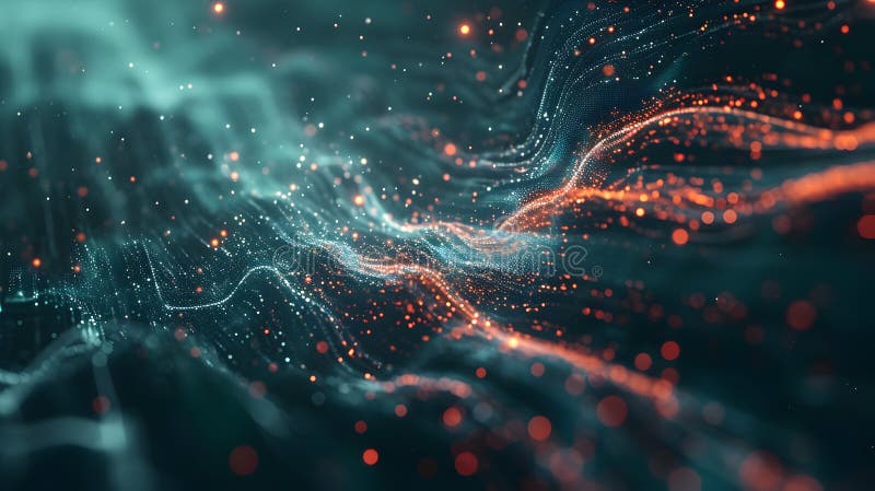 Abstract Background with Lights 3d Rendered Neuron Network with ...