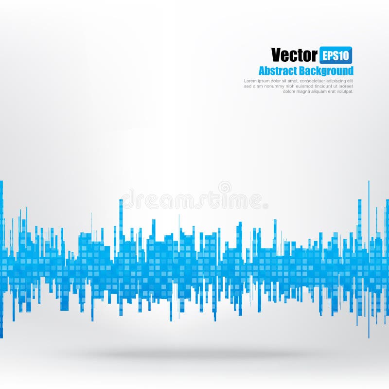 Abstract Background Ligth Blue Equalizer Bar and Wave Element Stock ...