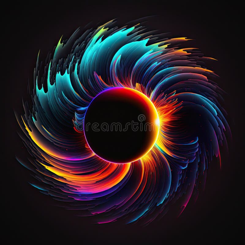 An Abstract Background Like a Total Solar Eclipse with a Multicolored ...