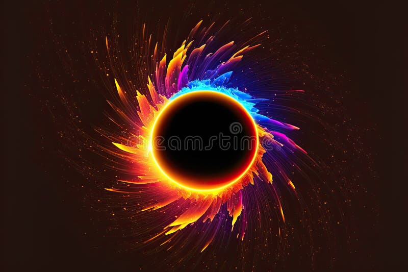 An Abstract Background Like a Total Solar Eclipse with a Multicolored ...