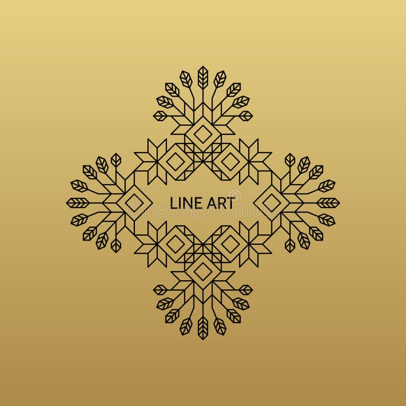 Line Art Design for Invitations, Posters, Badges. Linear Element Stock ...