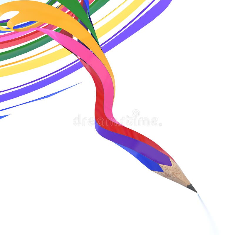 Abstract Background Line of Colour Pencil Stock Illustration ...