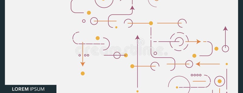 Abstract Background with Lines, Dots and Arrows Communication. Vector ...