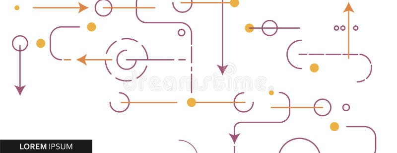 Abstract Background with Lines, Dots and Arrows Communication. Vector ...